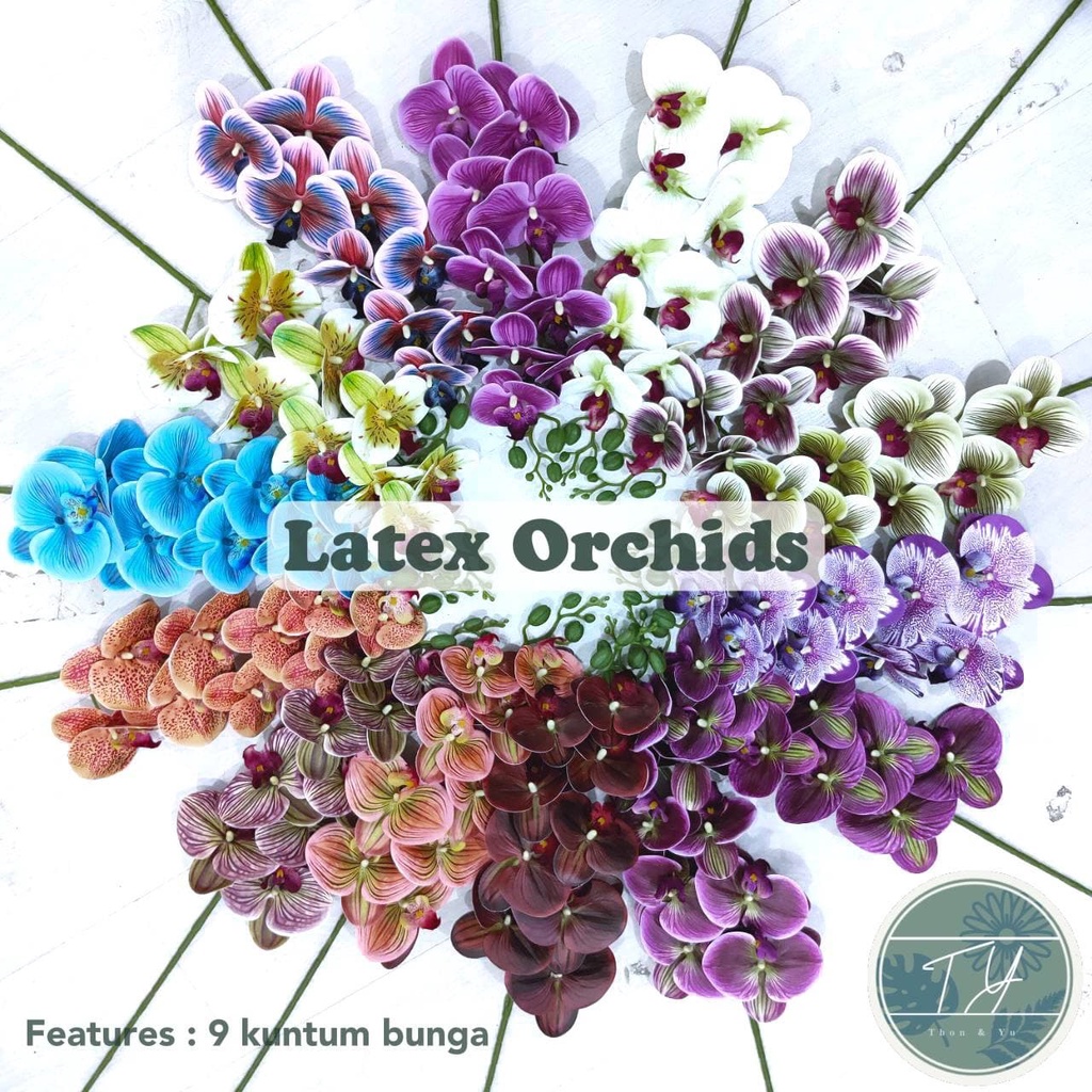 🌿READY STOCK🌿PREMIUM 9 Heads 3D Latex Butterfly Orchid / Orkid | Shopee ...