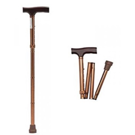 Promedictech Foldable Aluminum Walking Stick Adjustable Height (Bronze ...