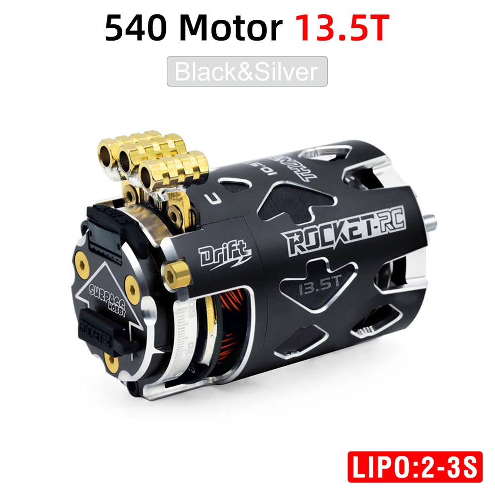NEW Rocket-RC THUNDER 540 Drift Brushless Sensored Motor 2-3S Brushless Motor 10.5T 13.5T Shaft ...