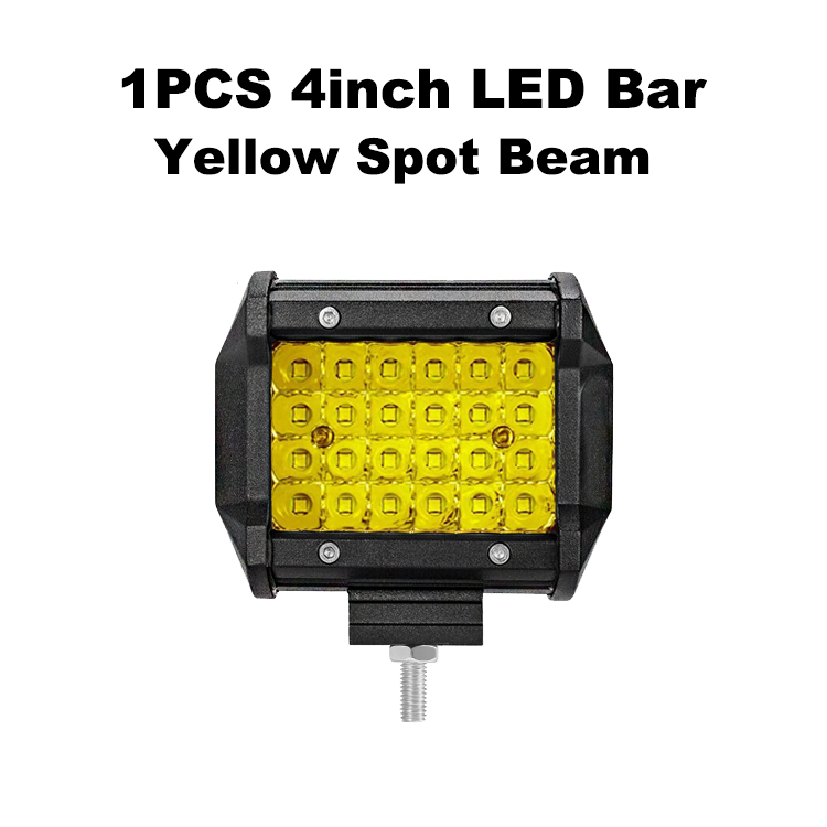 144W 7 Inch Car Led Yellow Work Light Bar Spotlight Off-road Driving 7 ...