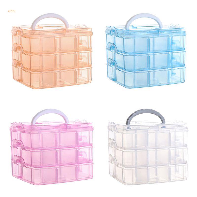 ARIN Transparent Portable Large Jewelry Organizer Removable Grids ...