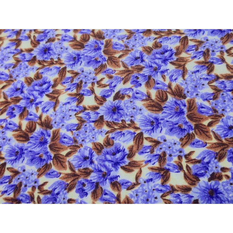 [Ready Stock]Tetron Cotton Fabric 48 inches wide with floral/Kain ...
