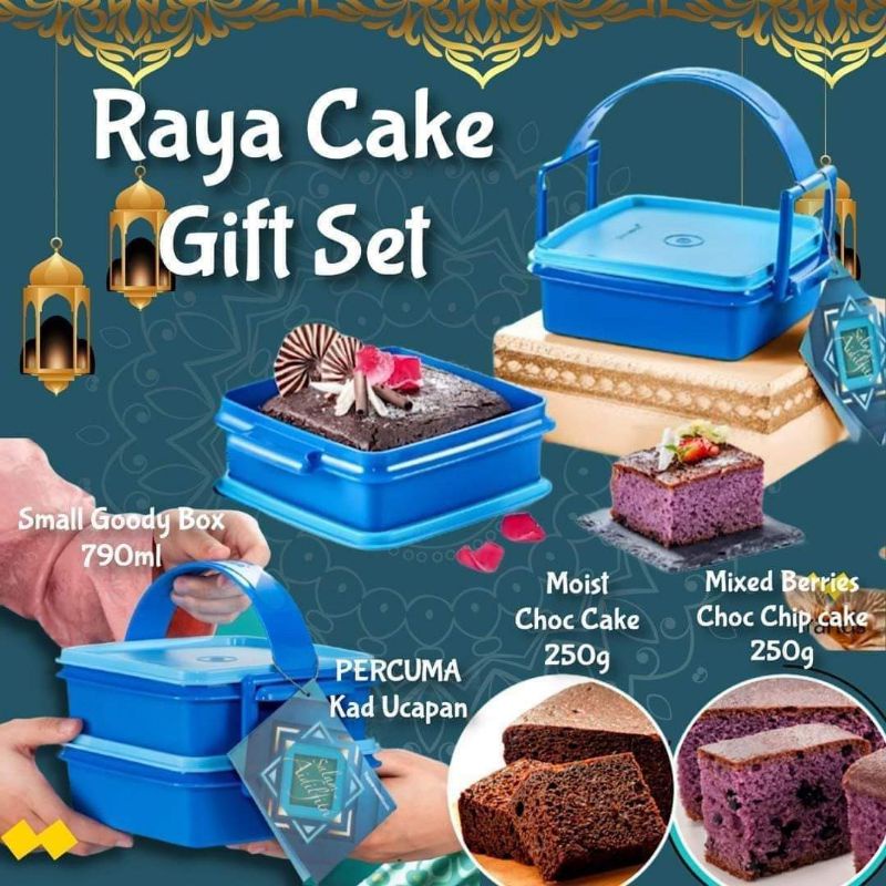 Set Kek Raya Tupperware | Raya Cake Gift Set Royale Blue | Shopee Malaysia