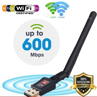 Portable 600Mbps Dual Band 5GHz Wireless network card Lan USB PC WiFi ...