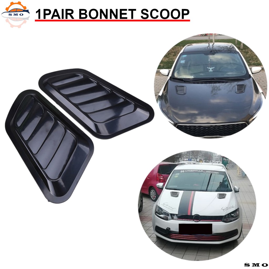 1pair Car Front Bonnet Hood Turbo Air Scoop Cover Exterior Decoration ...