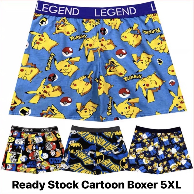 Plus Size 2XL Men Boxer Shorts Trunk Underwear Cartoon Printed Homewear ...