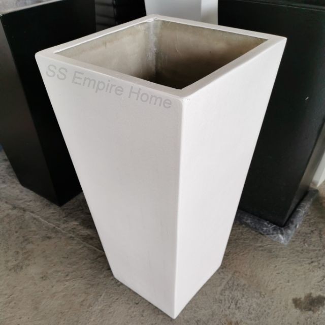 REX FP02 Matte White Fiberglass Premium Flower Pot Pasu Bunga Garden ...
