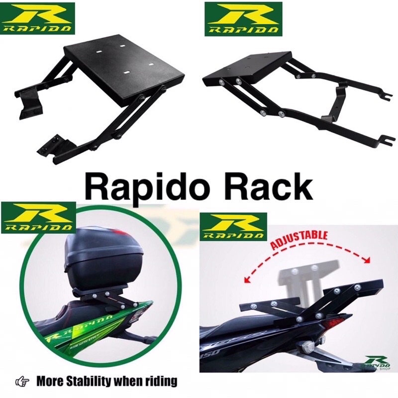 (1 SET) BKP BOX+RAPIDO ADJUSTABLE RACK FOR HONDA VARIO | Shopee Malaysia