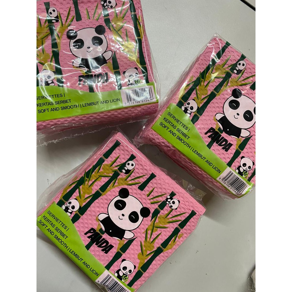 Napkin Serviettes Tissue Panda(PINK WHITE)/40's/100% Virgin/Restaurant ...