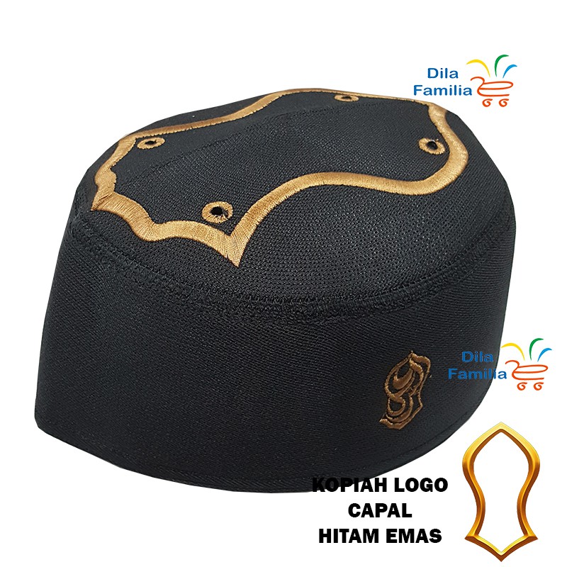 Kopiah Capal Nabi Logo Putih Hitam Emas Gold Tebal Dewasa Budak Lelaki ...