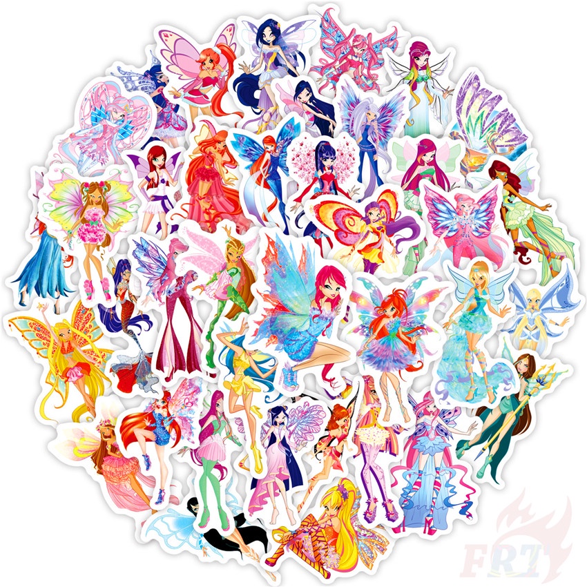 Winx Club Series 01 Stickers 50Pcs/Set Cartoon Floral Fairy Pixie ...