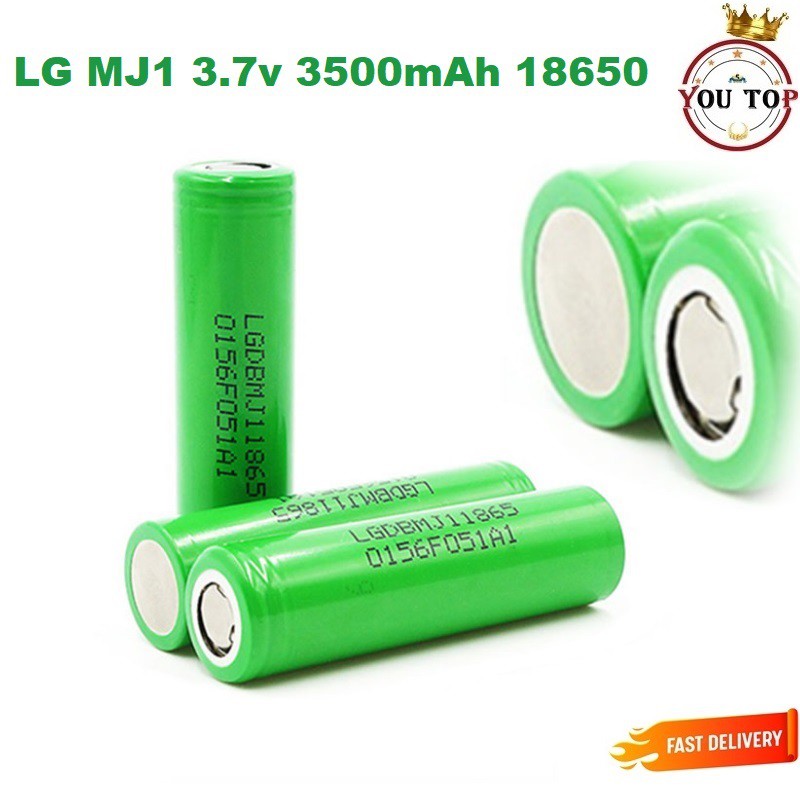 LG MJ1 18650 3500mAh 3.7V 10A 18650 Rechargeable 3.7v 18650 LG HG2 For ...