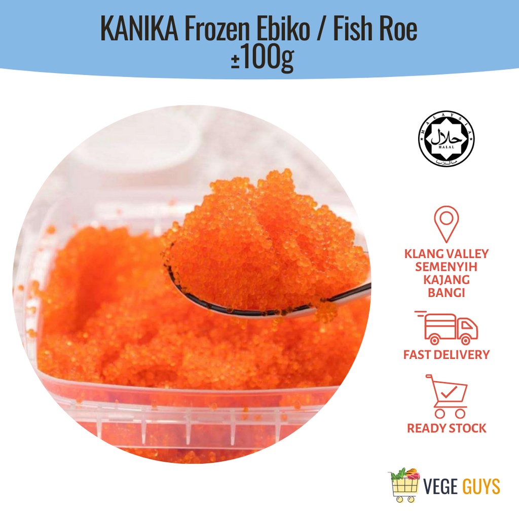 KANIKA Frozen Ebiko Orange / Fish Roe 鱼子酱 (+/-100g) | Shopee Malaysia