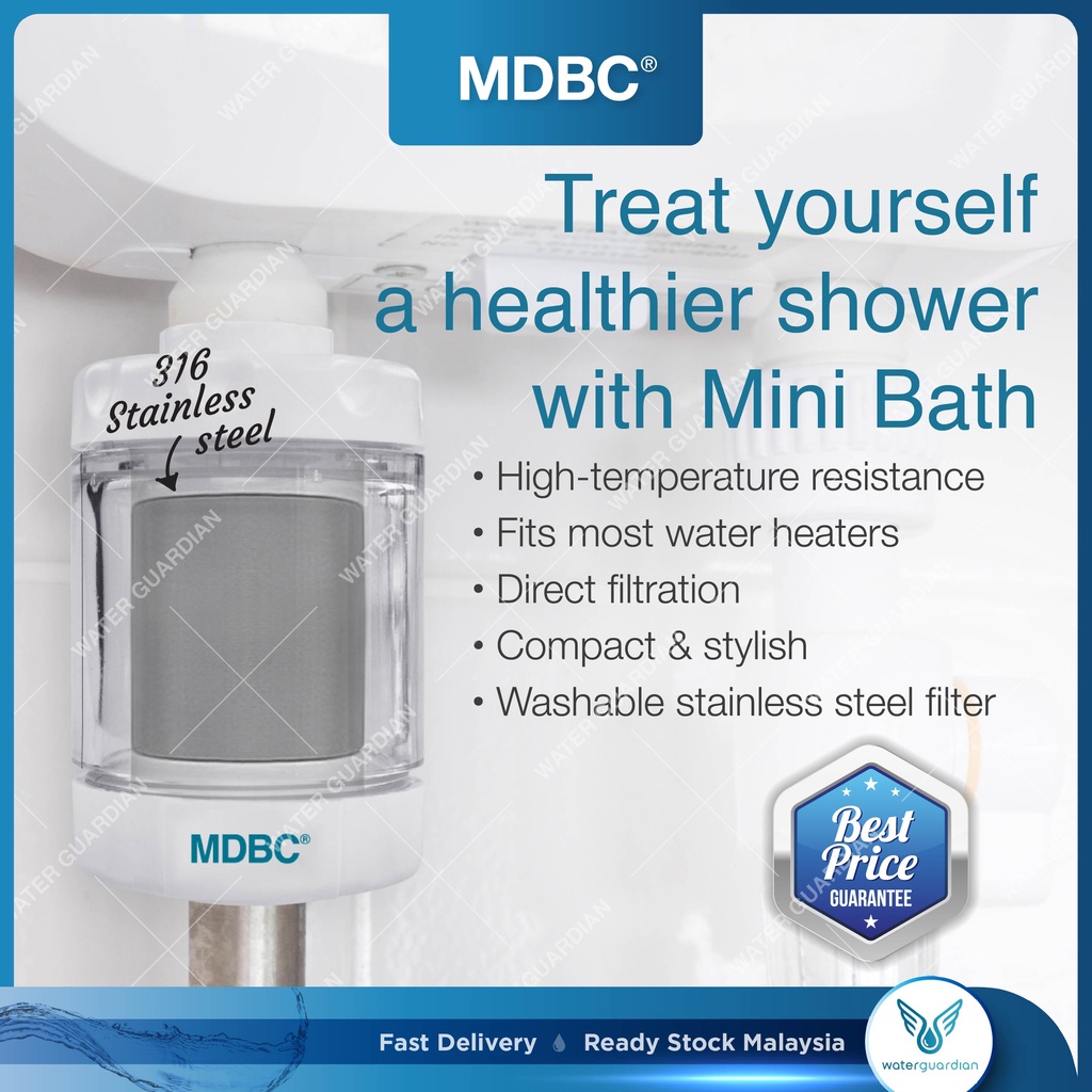 MDBC Compact Small Size Shower Bath Washable Stainless Steel Filter ...