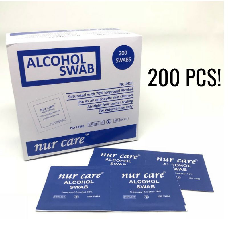 NUR CARE Alcohol Swab 100's/200's 70% Alcohol Swab | Shopee Malaysia