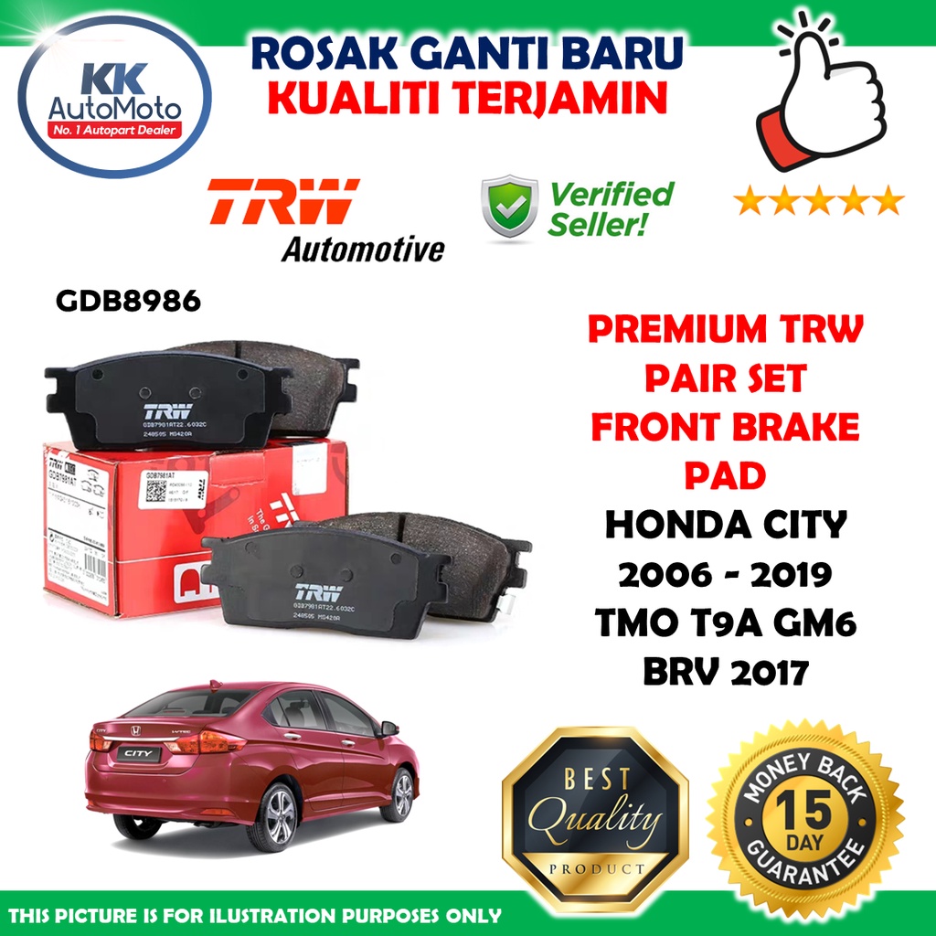 Honda City 2006 - 2019 TMO T9A GM6 BRV 2017 Genuine ATEC GDB8986AT TRW ...