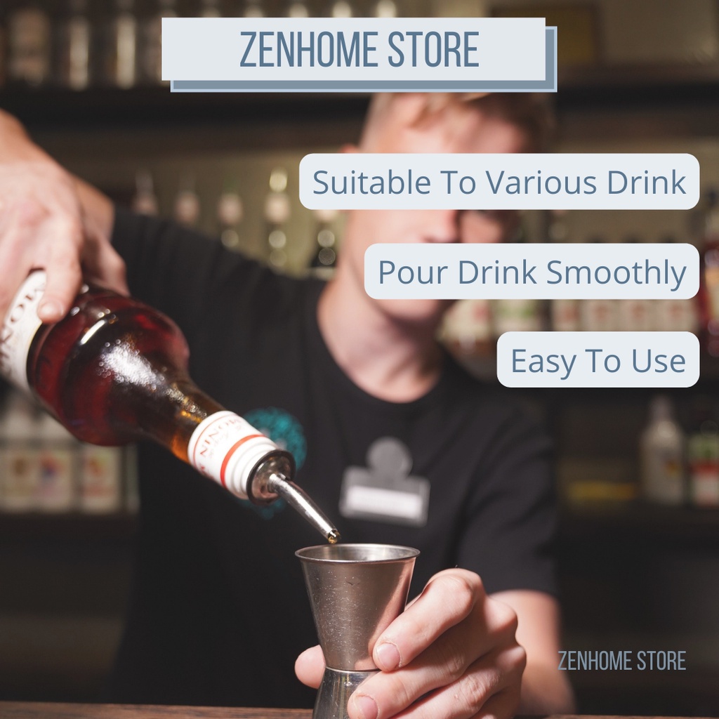 ZENHOME Liquor Pourer Whisky Bottle Pour Spout Stopper Stainless Steel ...