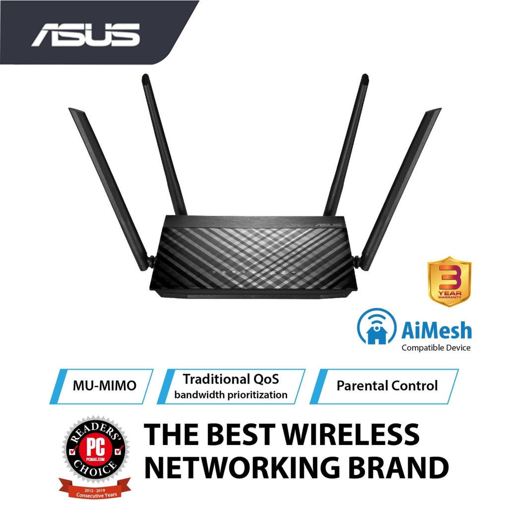 ASUS RT-AC59U (RT-AC59UV2B) V2 AC1500 Dual Band Gigabit Wi-Fi Router ...