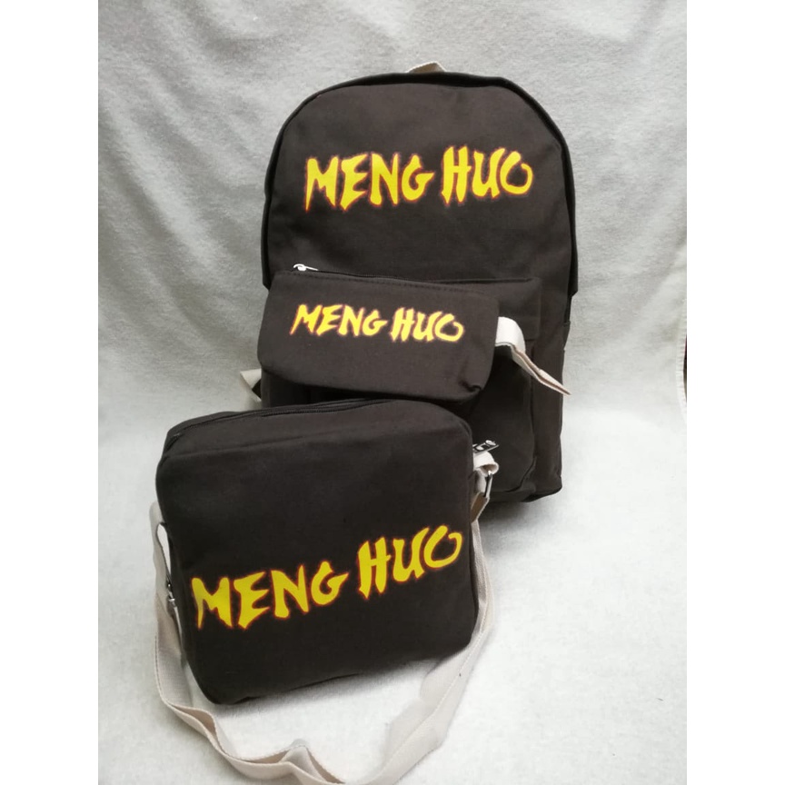 3 in 1 Set Backpack Travel bag Meng Huo Bag Unisex Korean Fashion Men ...