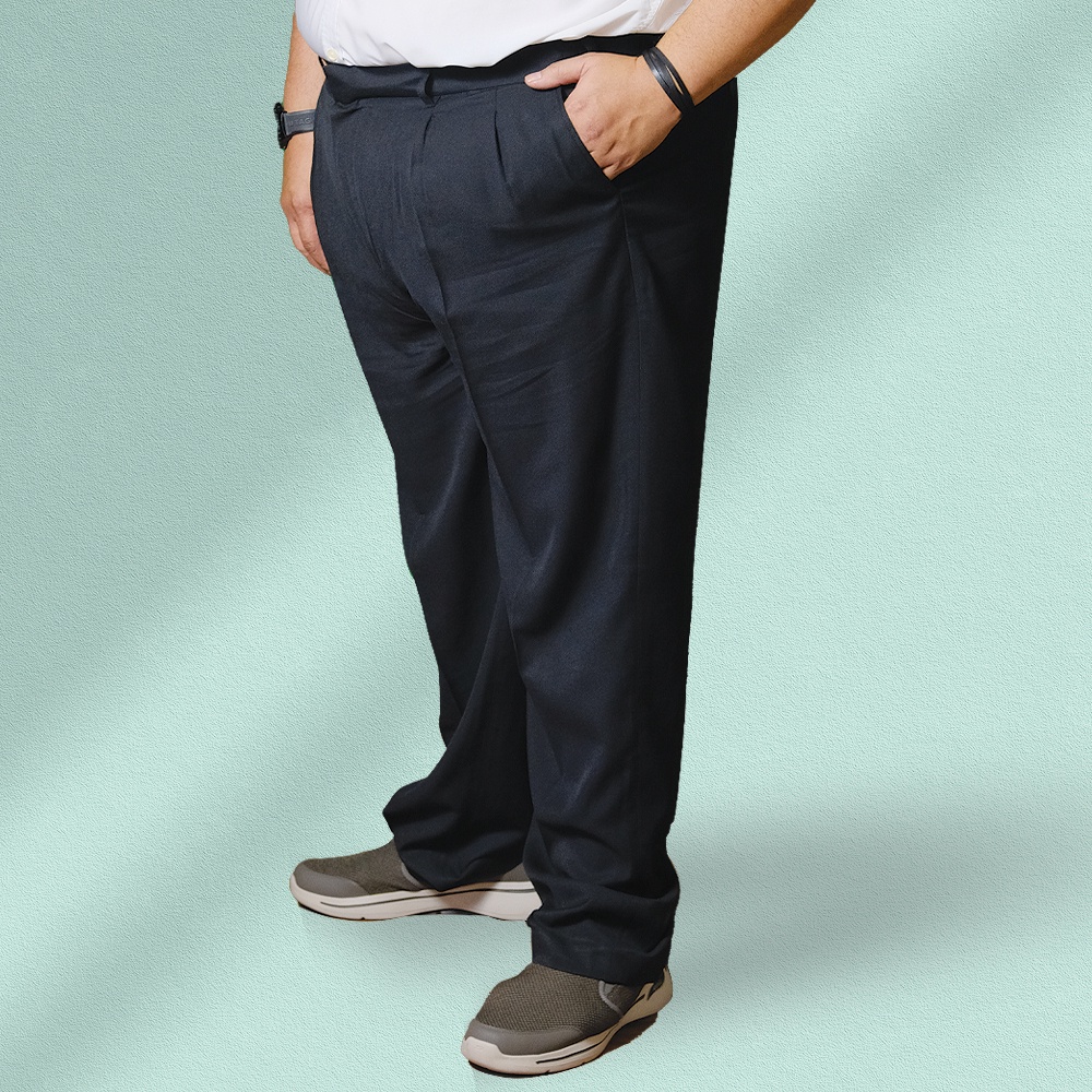 Platinum Men's Big Size Expandable waist band Double Pleated Slacks ...