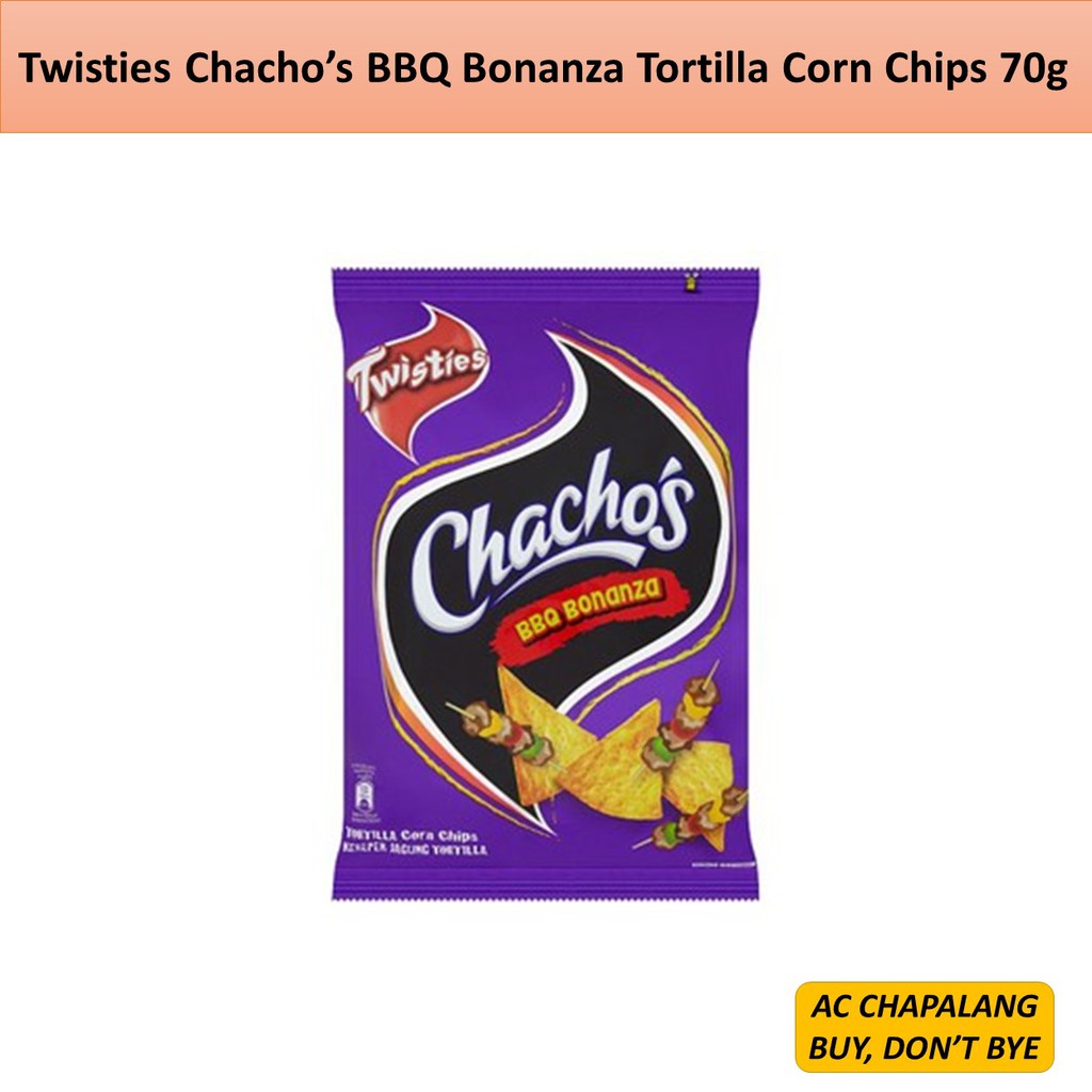TWISTIES CHACHO'S TORTILLA CORN CHIPS 70g BBQ BONANZA/ SPICY CURRY ...