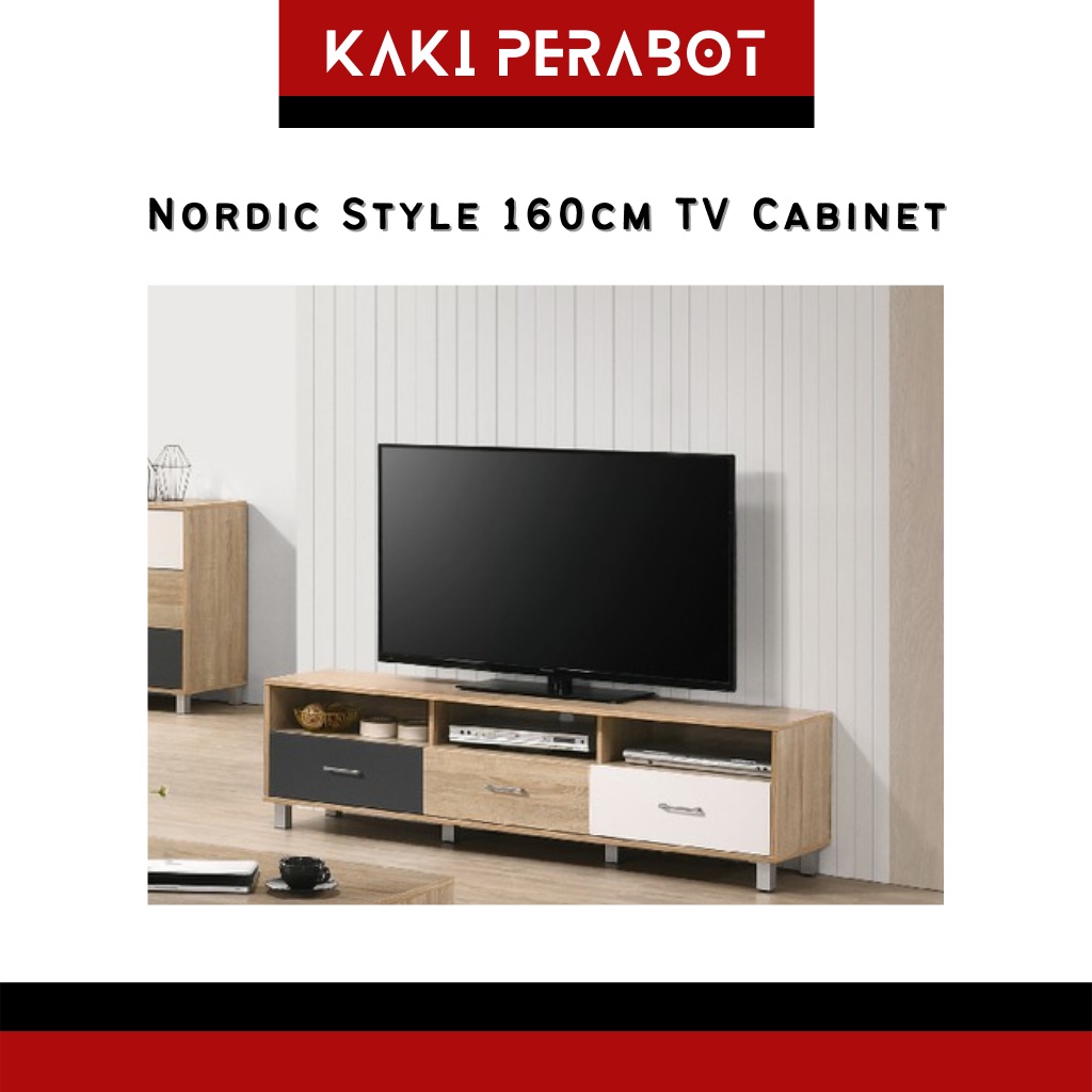 NORDIC 5 Feet TV Cabinet 5FT TV Rack TV Console Cabinet TV Cupboard ...