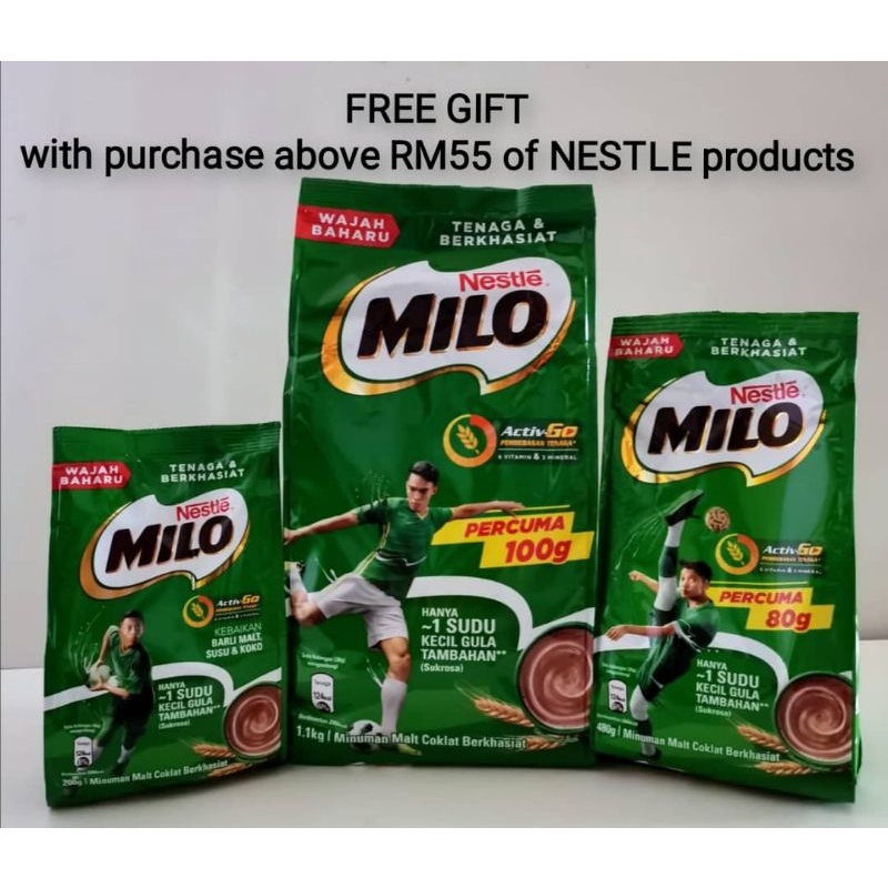 NESTLE MILO Activ-Go Soft Pack 200g/400g+80g/1kg+100g | Shopee Malaysia