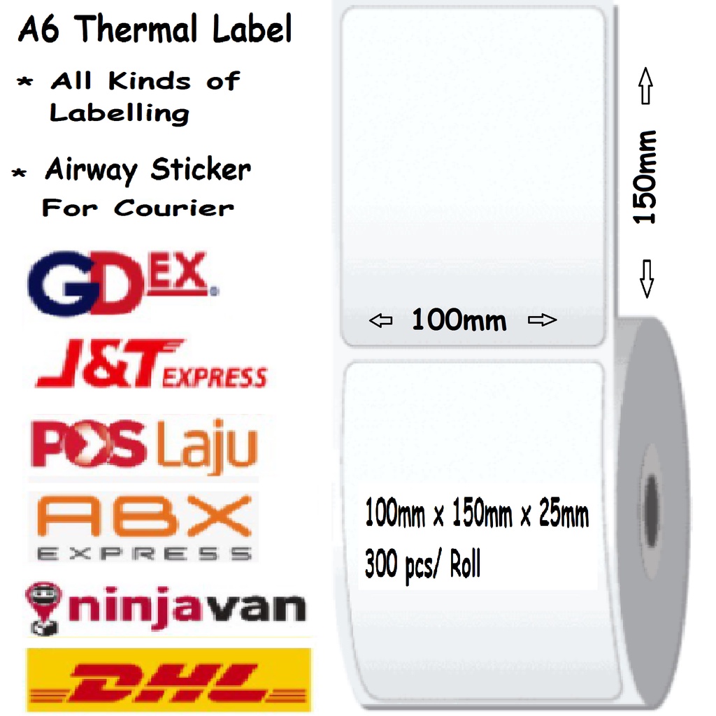 AWB Airway Bill Sticker Way Bill Sticker Thermal Label Sticker A6 ...