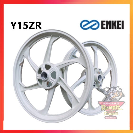 REMPIT Yamaha Y15ZR y16 ENKEI 6 Batang White Putih Sport Rim DEPAN 1.60 ...