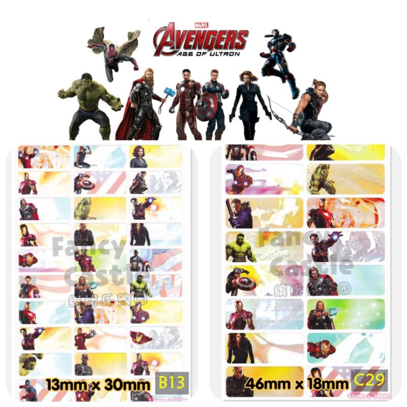 Avengers Waterproof NAme Sticker | Shopee Malaysia