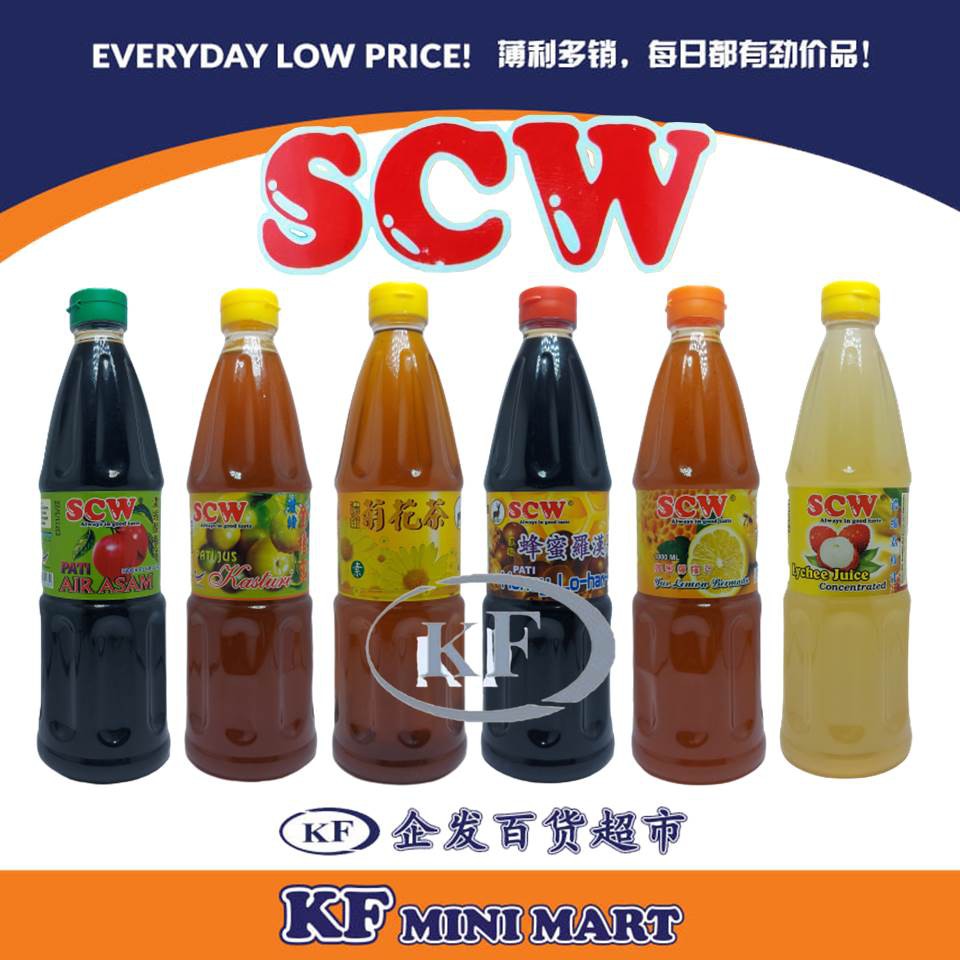 SCW Jus 1Lt Concentrated Juice Penang 八宝凉茶素食浓缩汁 1L PAT POH ASAM JAWA KASTURI NUTMEG BUNGA LO HAN ...
