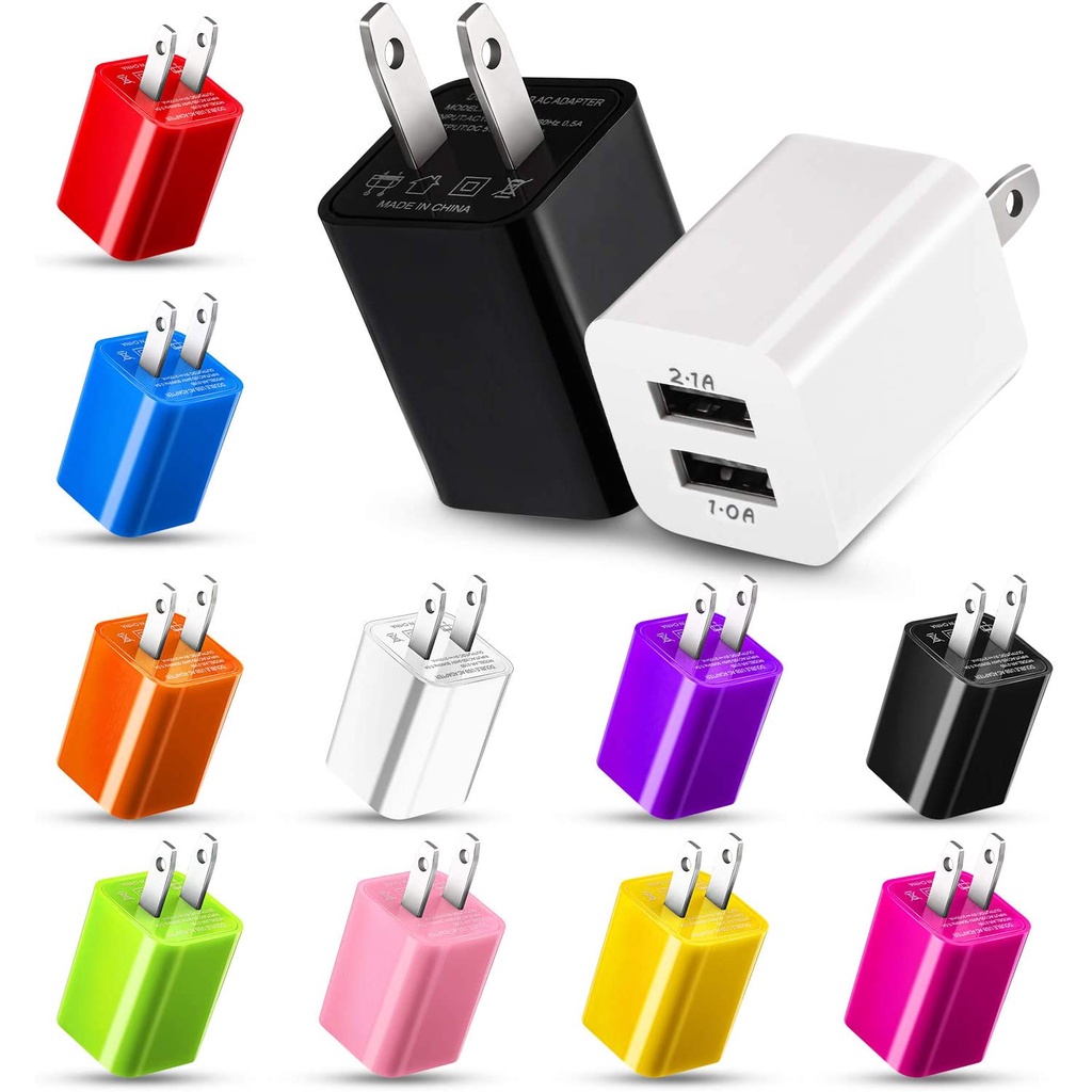 Dual Port USB Wall Charger USB Charger Adapter Quick Charger Cube 2.1A ...