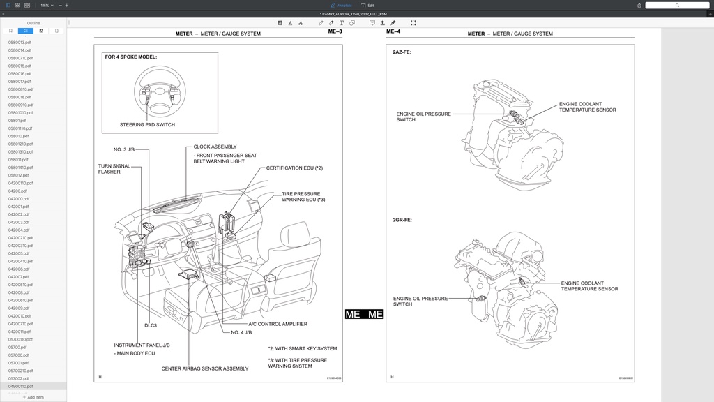 TOYOTA CAMRY ACV40 GSV40 (2006-2011) SERVICE REPAIR WORKSHOP MANUAL ...
