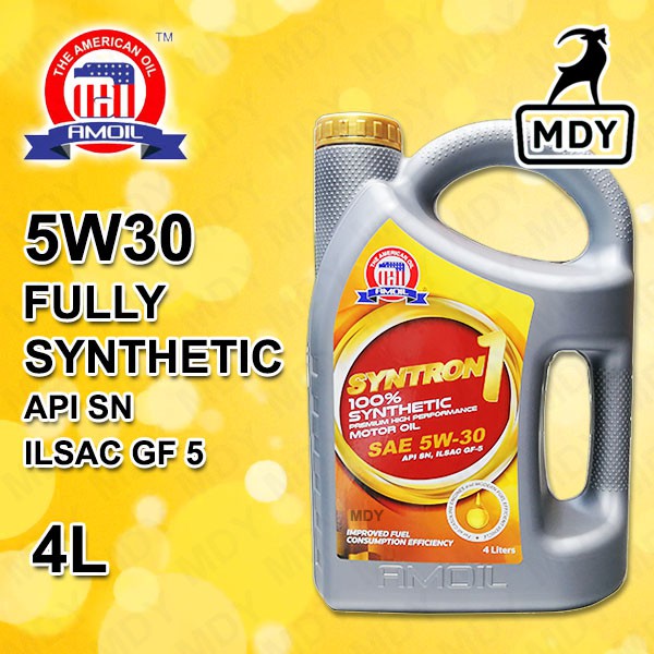 AMOIL SYNTRON 1 5w30 FULLY SYNTHETIC ENGINE OIL 4L SN / CF | Shopee ...