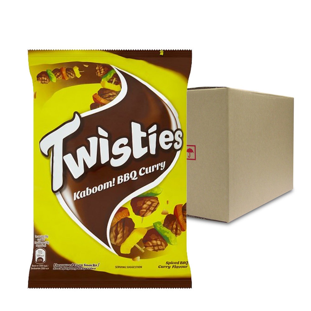 Twisties Kaboom! Flavoured Corn Snacks Spiced BBQ Curry Flavour 160g 1 ...