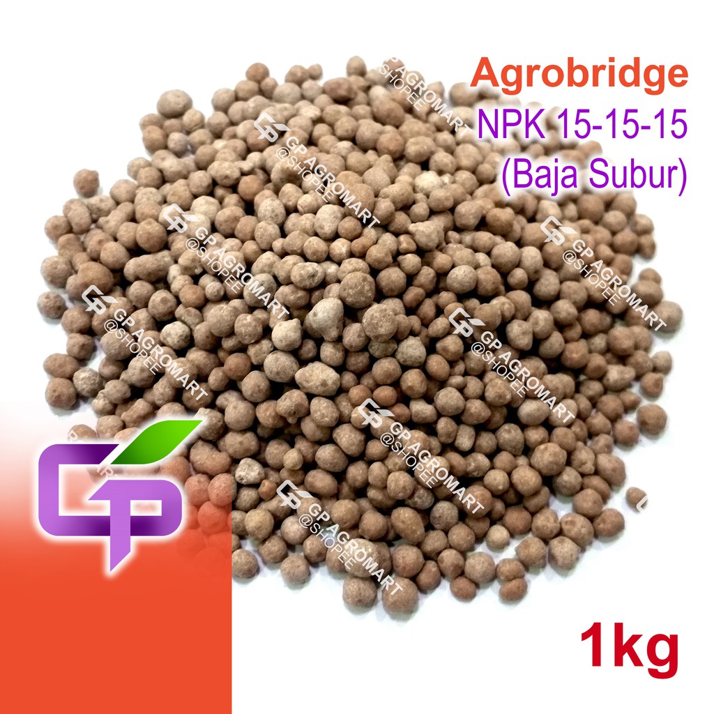 1kg Baja Agrobridge NPK 15-15-15 / Cap Jambatan / Baja Subur / Baja ...