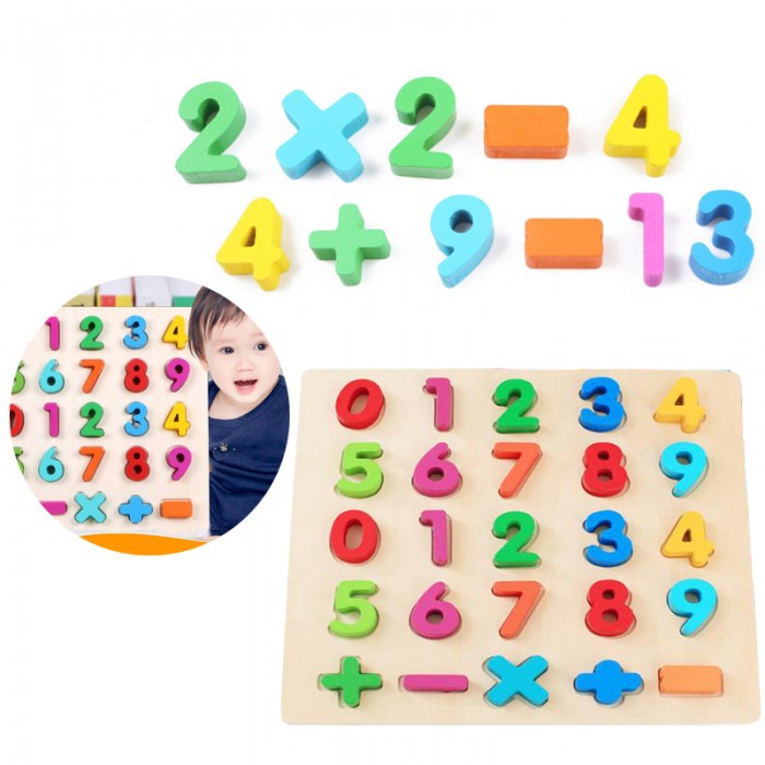 HOME CHILDREN TOYS WOODEN LEARN MATHEMATICS COUNTING JIGSAW PUZZLE ...