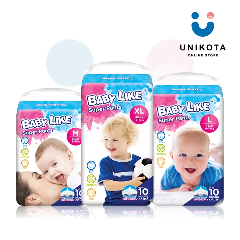 UNIKOTA - Baby Like Super Pants | Lampin Bayi M52/L48/ XL42/ 2XL34 ...