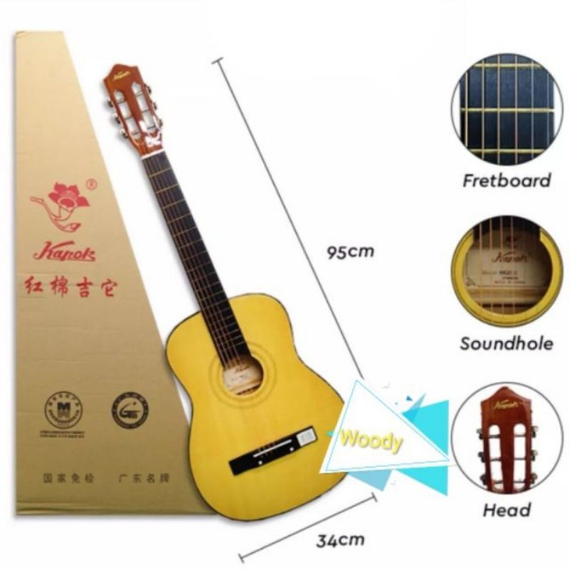 Kapok Guitar Classic Original 38"/ Guitar Acoustic Kapok/ Gitar Kapok ...