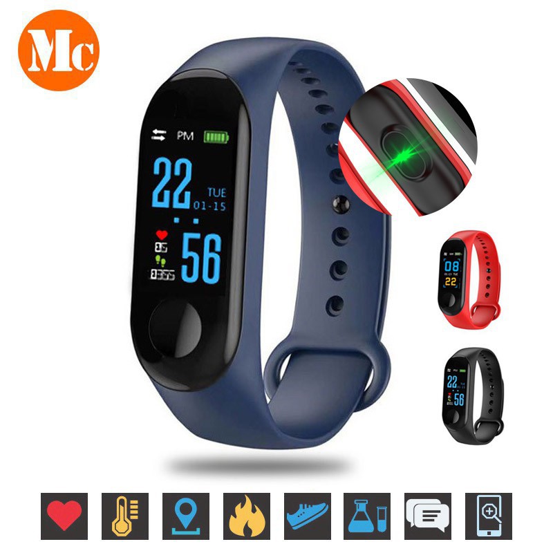 M3 Bluetooth Smart Watch Fitness Tracker PK MI Band Waterproof Smart ...
