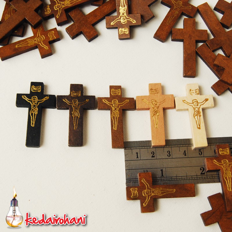 GANTUNGAN KAYU Cross / Pendulum Cross Wood Silhouette Jesus Dozen ...