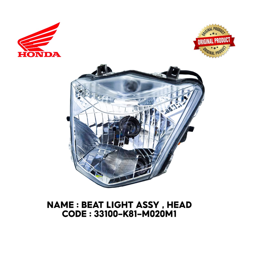 HONDA Beat 110 Head Lamp Light Unit Standard 33100-K81-M020M1 | Shopee ...