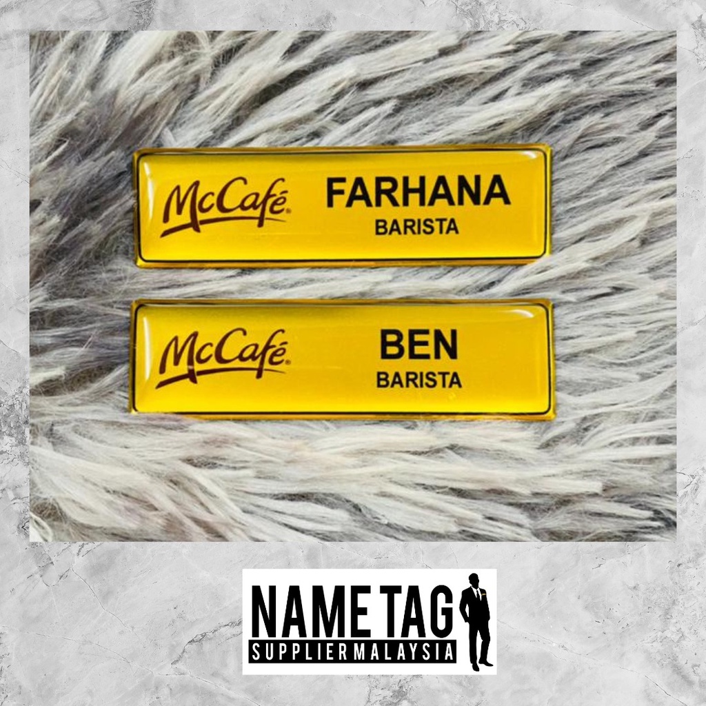 Name Tag Mc Cafe MCD | Epoxy Arcylic 70X20mm Metal | Shopee Malaysia