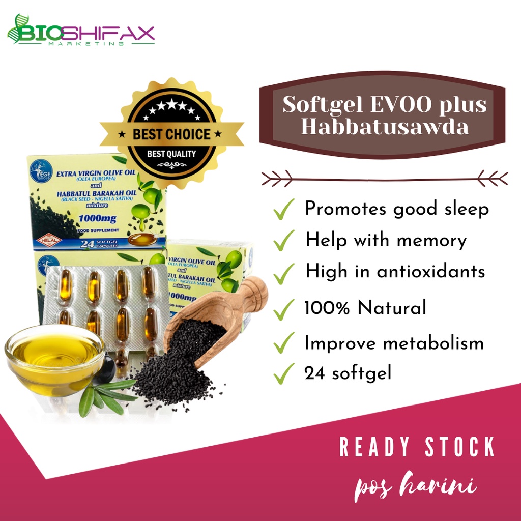 2 in 1 Softgel Habbatussauda + Olive Oil / Softgel Habbatus Sauda ...