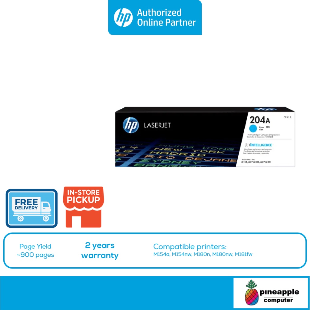 HP 204A, (CF511A) Cyan Original LaserJet Toner Cartridge | Shopee Malaysia