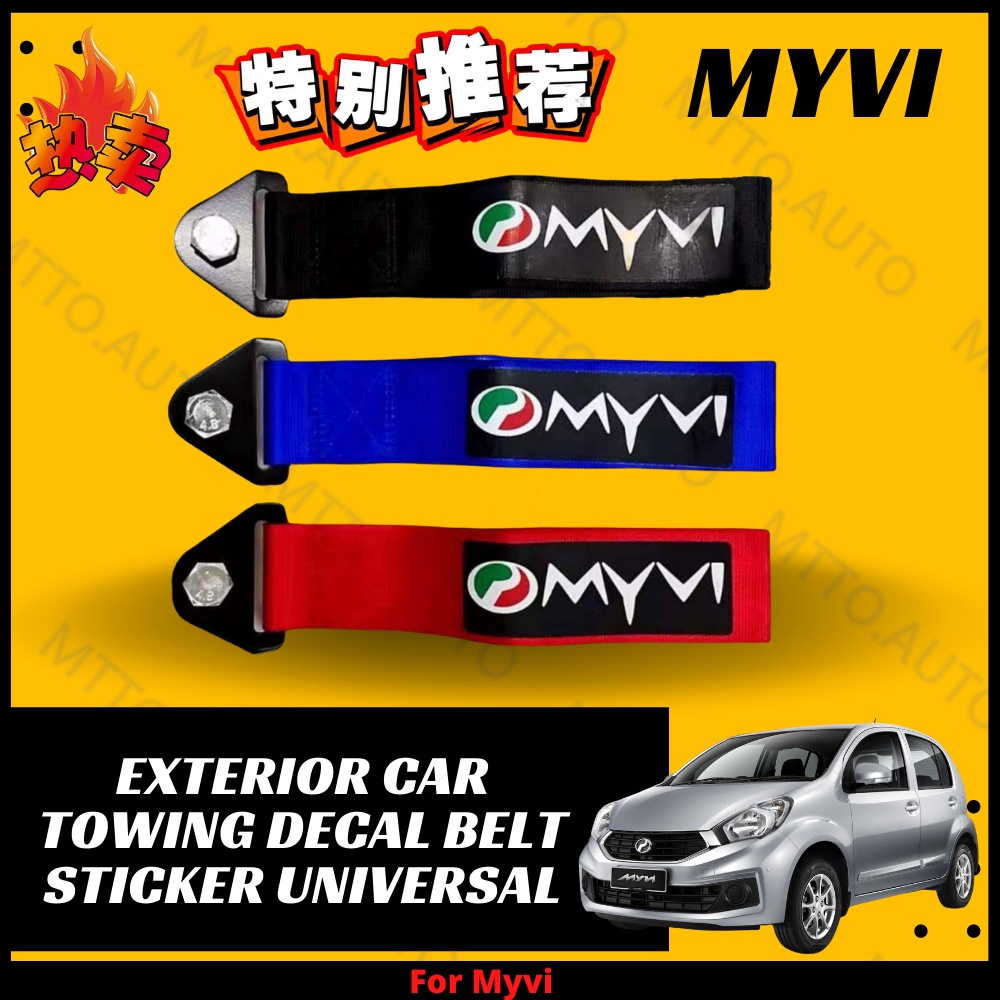 MTTO Perodua Myvi Exterior Car Towing Decal Belt Sticker Universal Blue ...