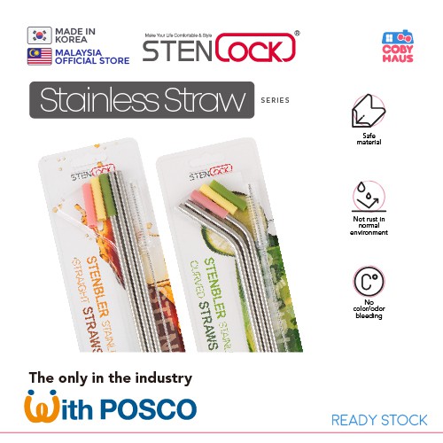 STENLOCK Stainless Straw - Straight / Curve | Shopee Malaysia