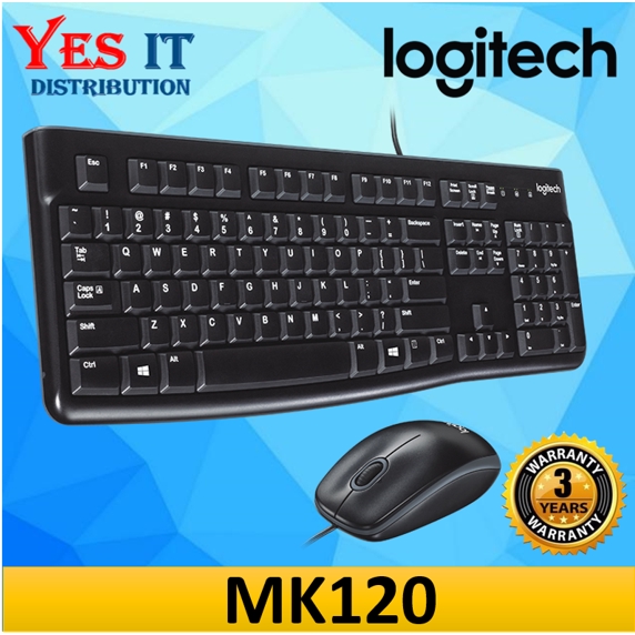 Logitech MK120 Wired Keyboard And Mouse (Original Logitech Malaysia ...