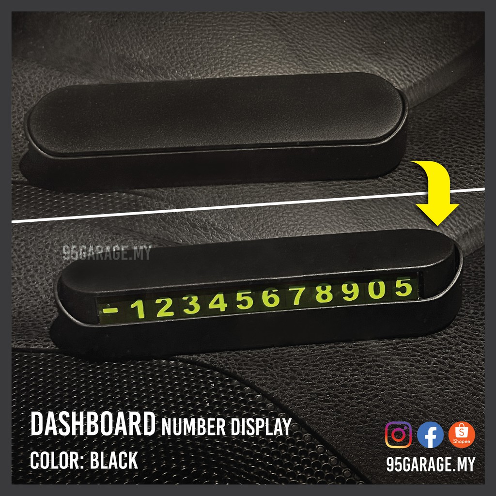 Car Dashboard Temporary Parking Contact Number Display With Glow In ...