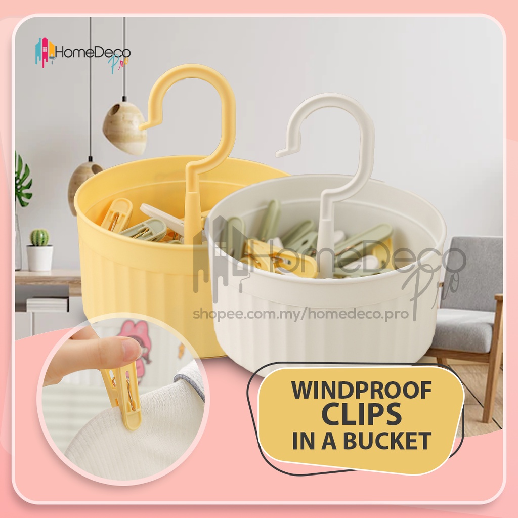 Multifunctional Colorful Windproof Clothes Clips With Storage Baskets ...